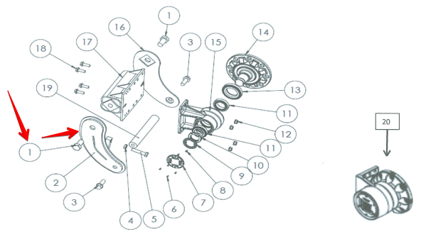 500302 Right Torsion Arm W/Upstop Block (For RH Front Hub), Genuine Lo ...