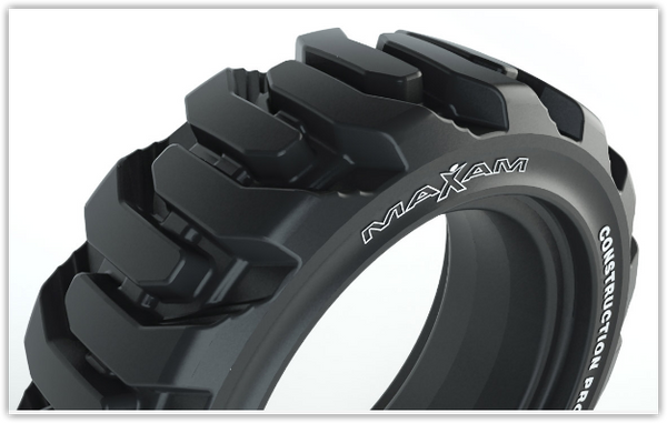 12-16.5 Solid Tire & Wheel Assembly, Maxam MS705, R-4 Traction, Non-Ap ...