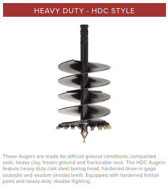 36" McMillen HDC Auger Bit, 2.00" Hex, 3' Length, By Paladin 20483 ...